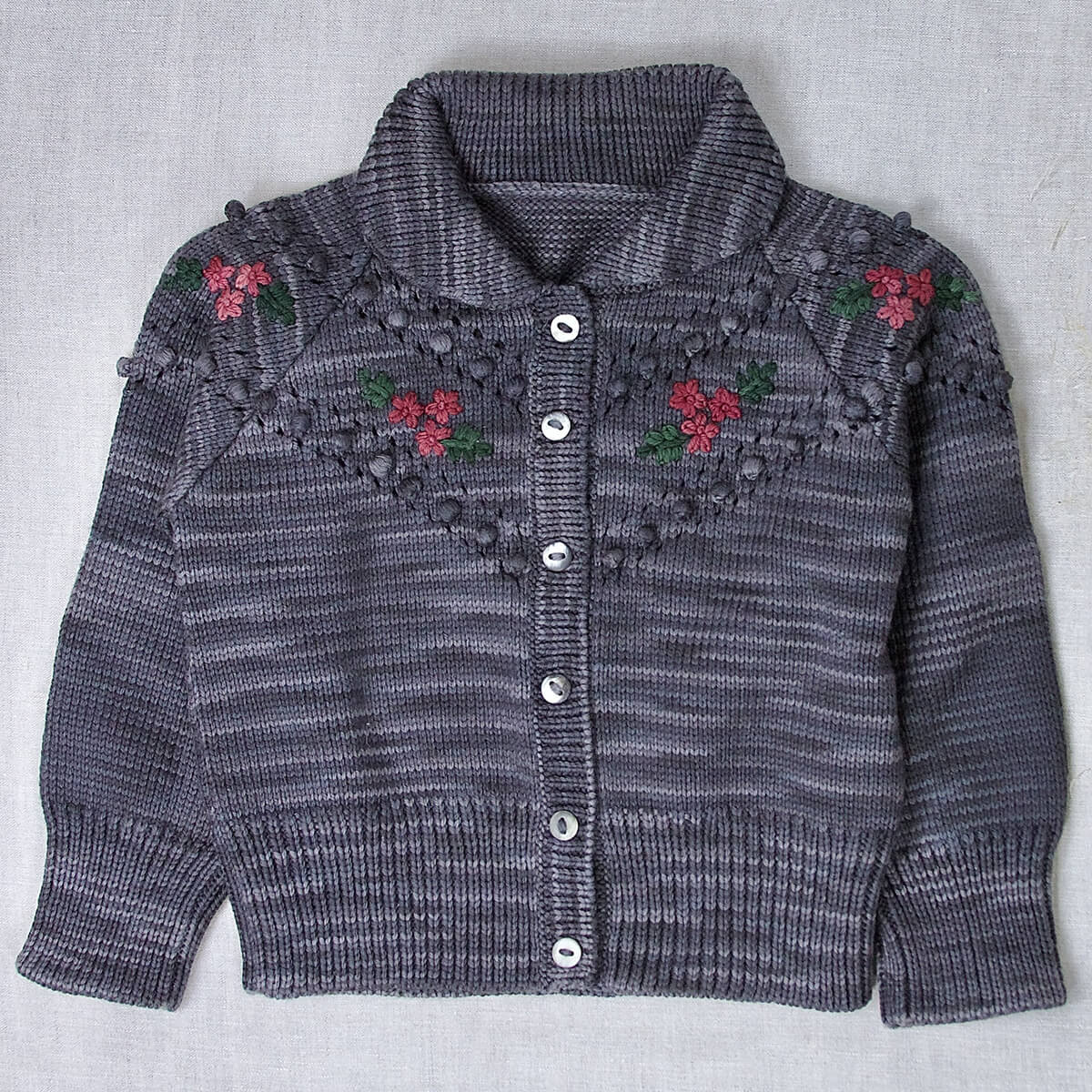 Floral Embroidered Cardigan in Obsidian by Iver & Isla - Last Ones In – Junior Edition