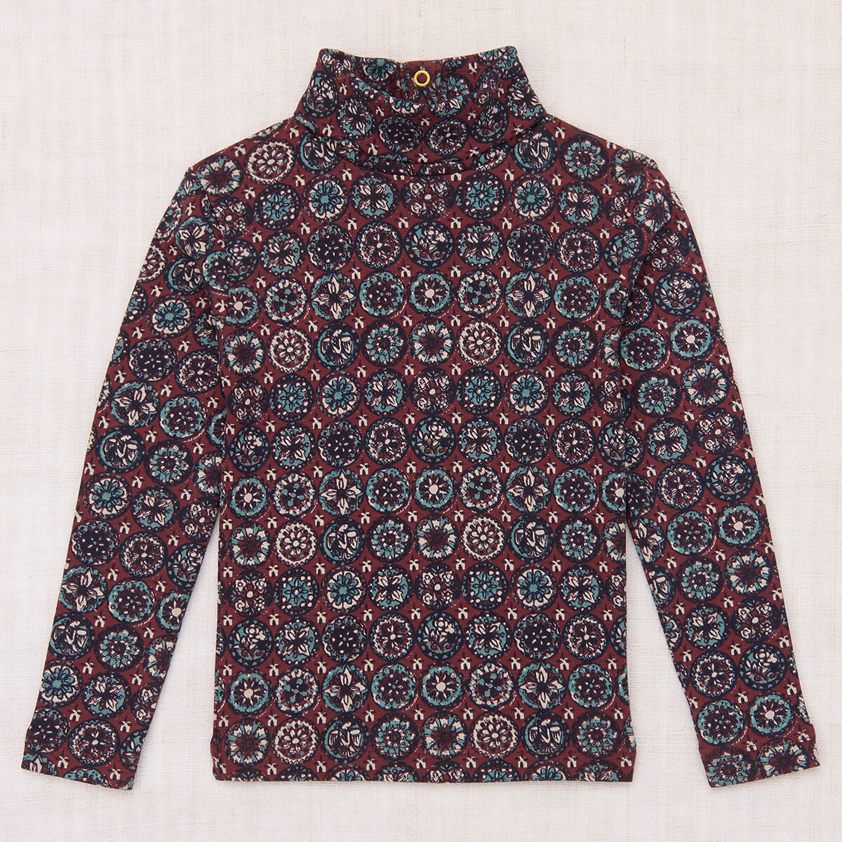 Turtleneck in Madder Root Folk Tile by Misha & Puff – Junior Edition