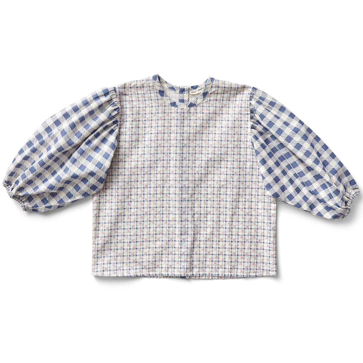 Ethel Blouse in Checker Rose Print / Blueberry by Soor Ploom – Junior Edition