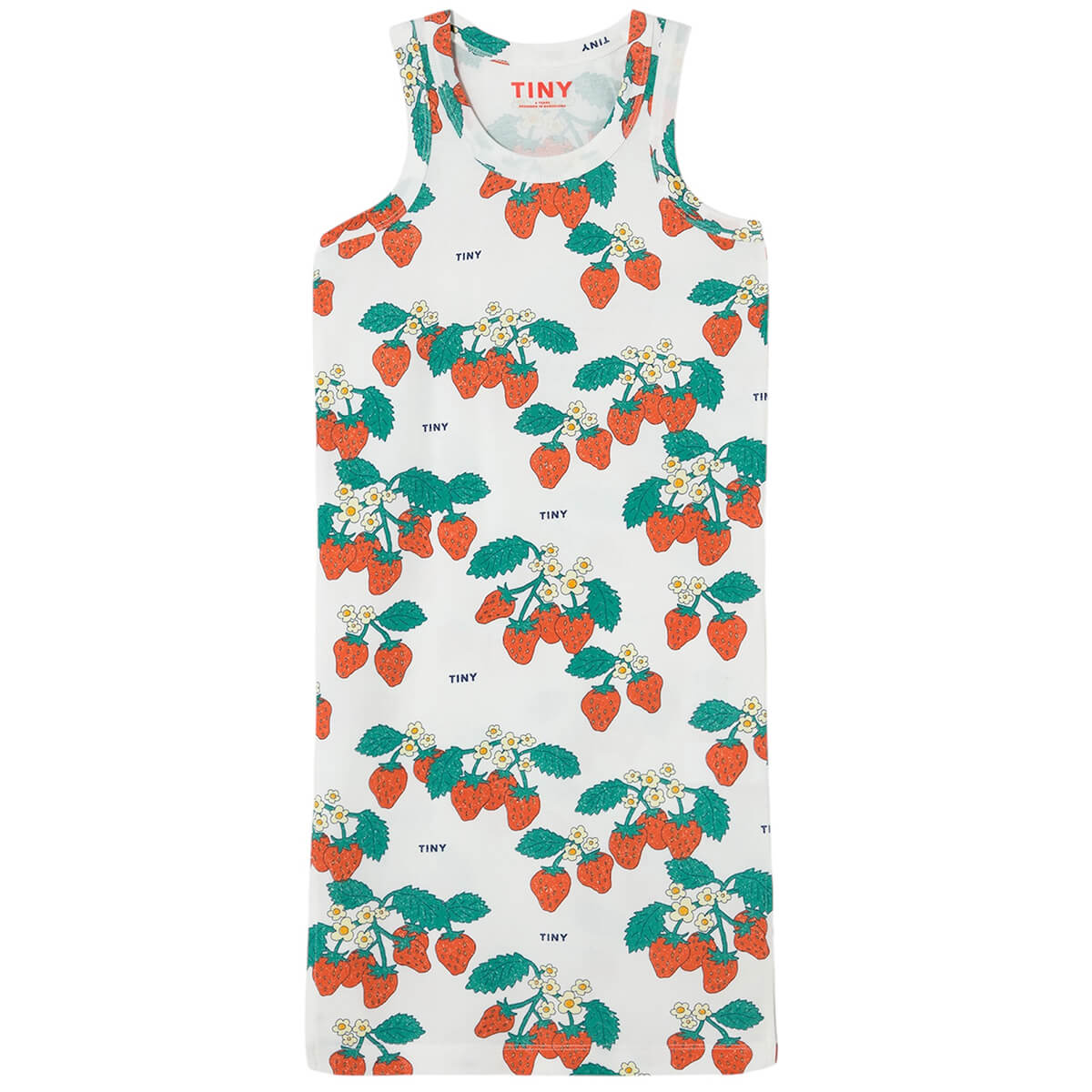 Strawberries Dress in Off White by Tinycottons – Junior Edition