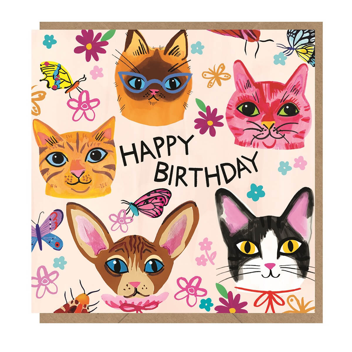 Kitsch Cats Birthday Greetings Card by Emma Jayne for Earlybird Design – Junior Edition