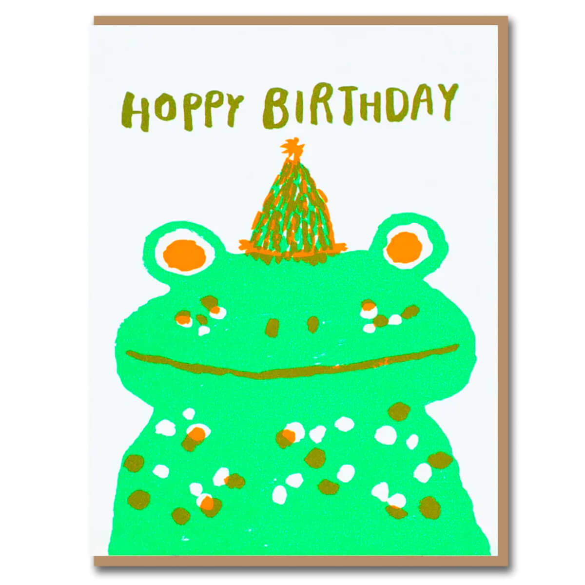 Frog Hoppy Birthday Greetings Card by Egg Press for 1973 – Junior Edition