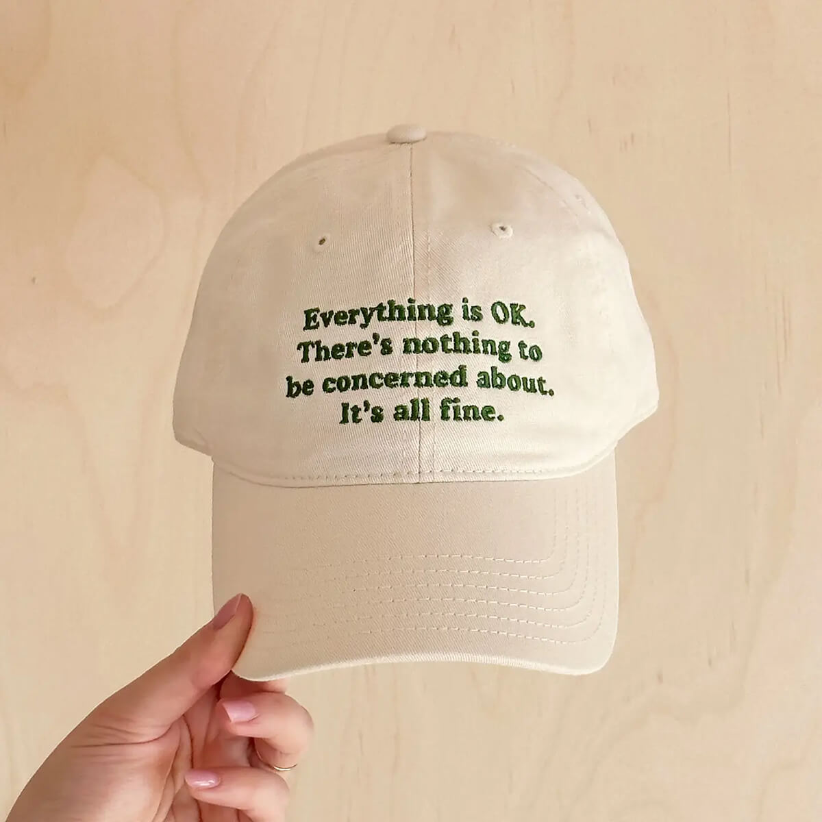 Everything is OK Baseball Cap by Alphabet Bags – Junior Edition
