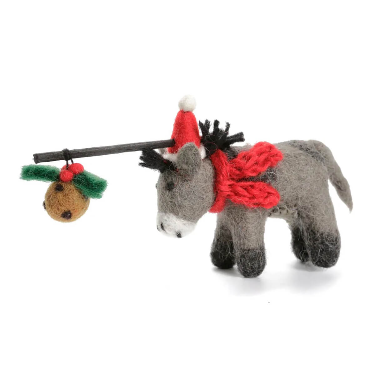 Donkey With Christmas Pudding Hanging Christmas Decoration by Amica ...