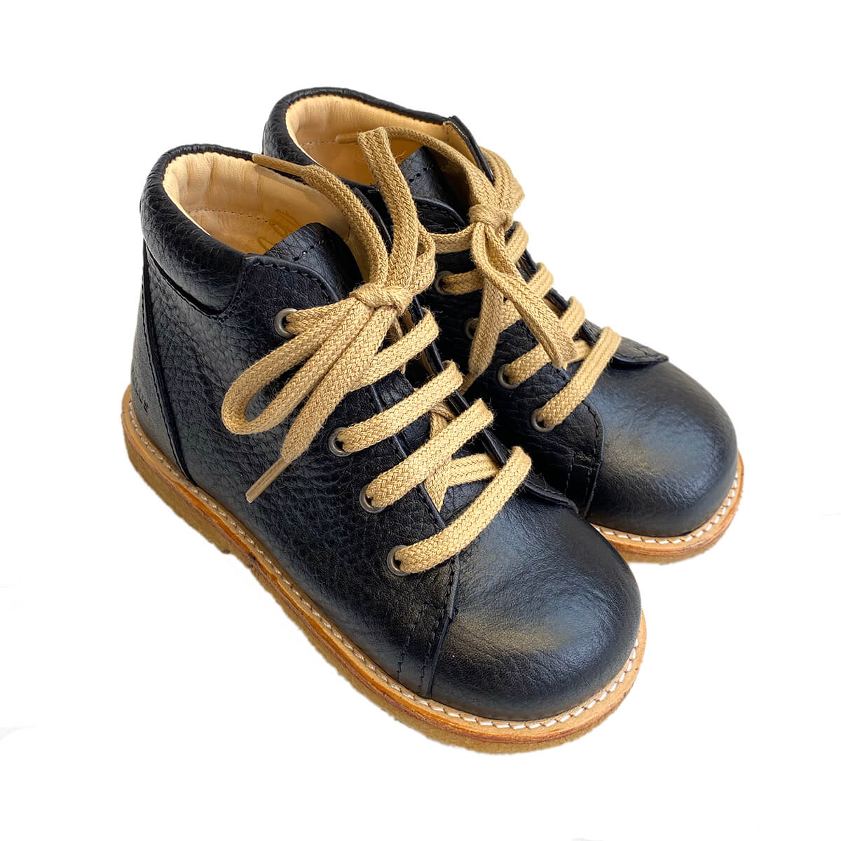 Lace Up Starter Boots in Textured Black by Angulus - Last Ones In Stoc ...