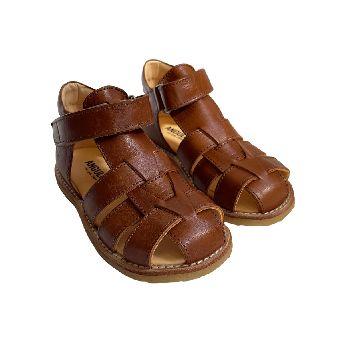 Fisherman Starter Sandals in Cognac (Narrow Fit) by Angulus - Last One ...