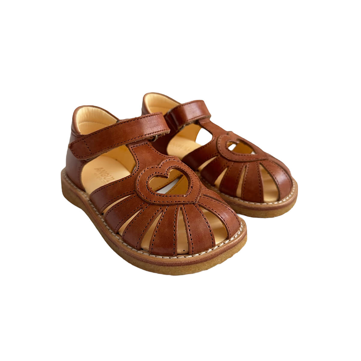 Wide Fit Heart Starter Sandals in Tan by Angulus - Last Ones In Stock ...