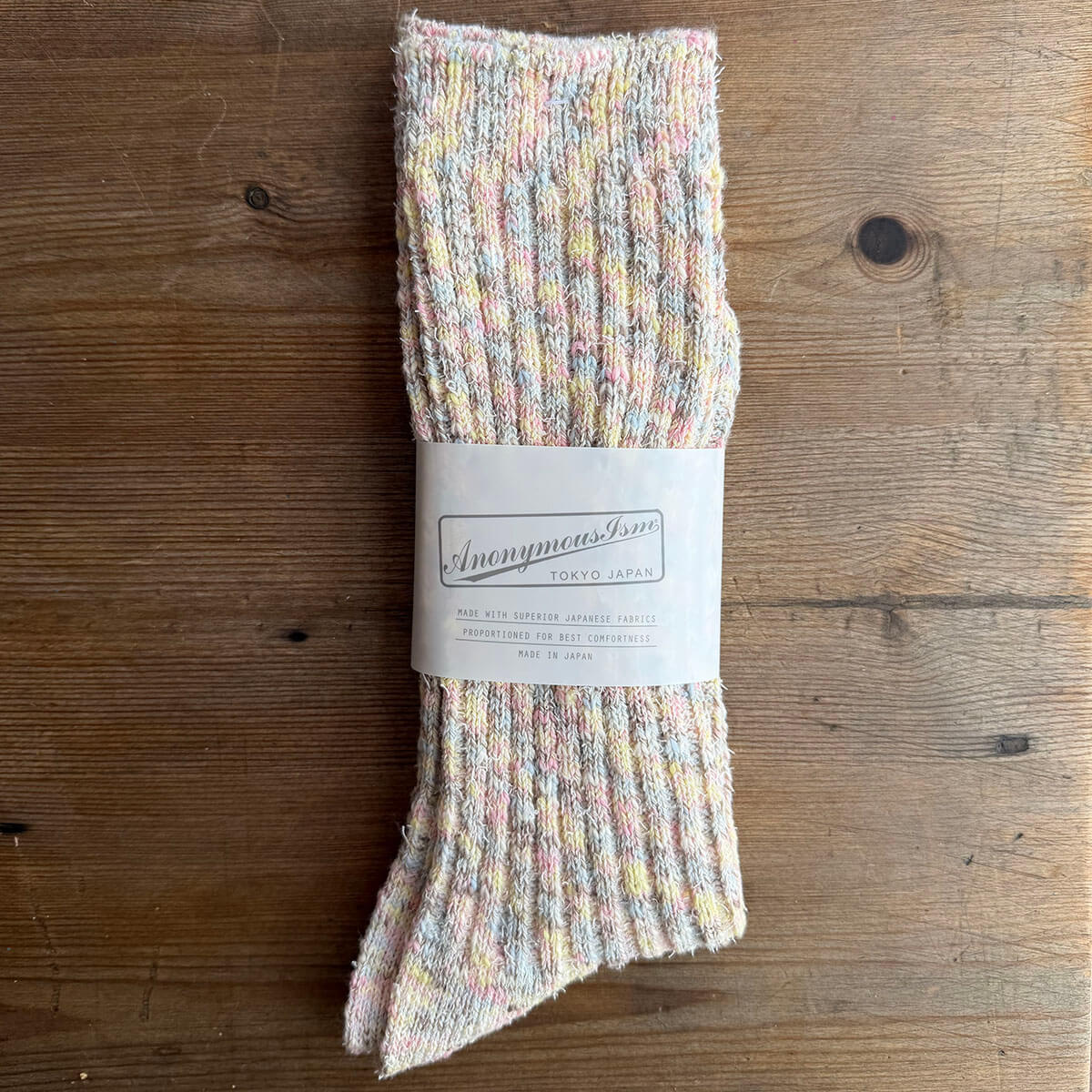 Homespun Art Yarn Crew Adult Socks in Pink Mix by Anonymous Ism ...