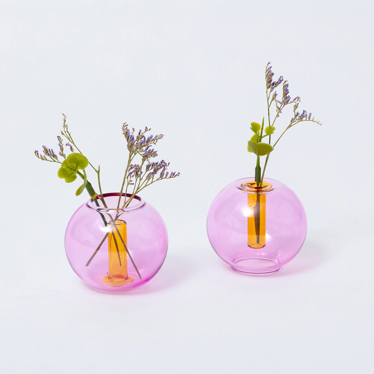Mini Bubble Glass Vase in Lilac / Peach by Block Design – Junior Edition