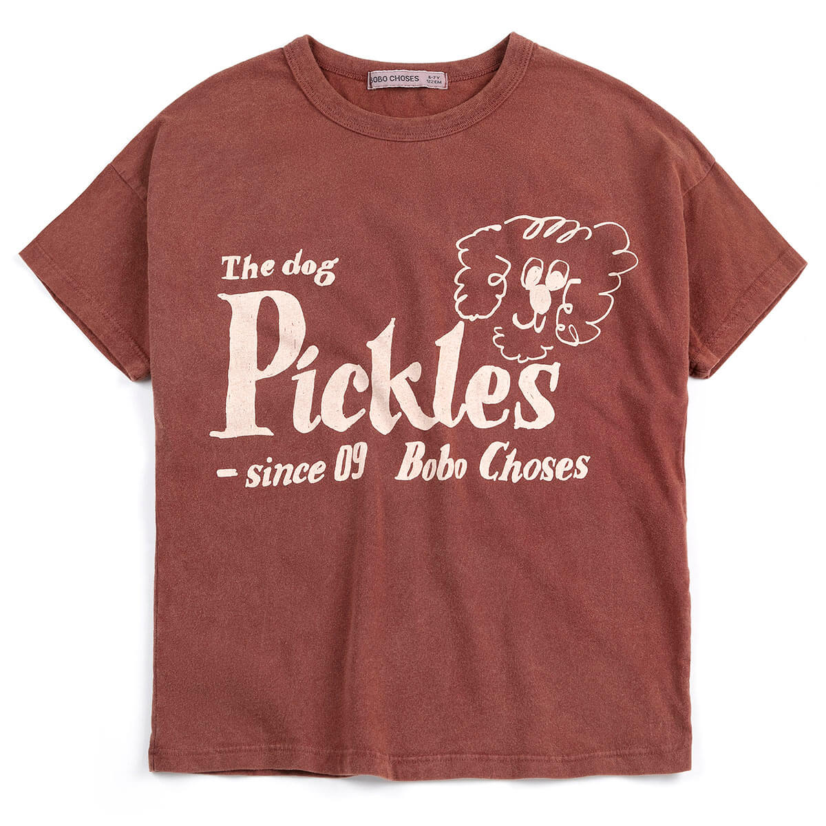 Pickles The Dog T-Shirt in Brown | Bobo Choses | Junior Edition