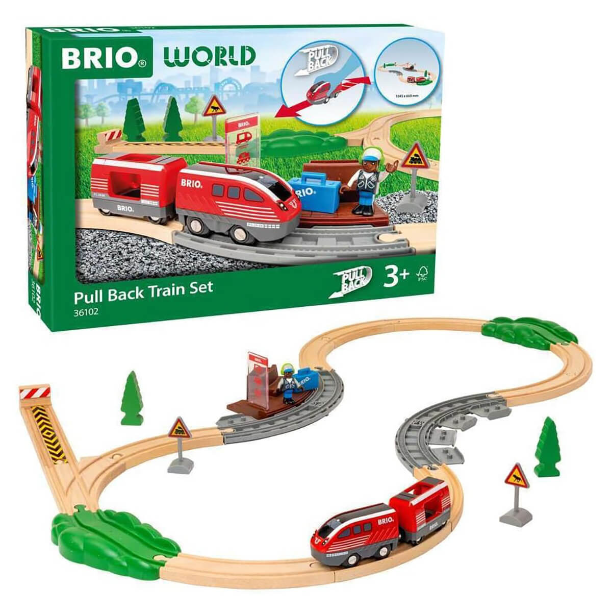 Pull Back Train Set by Brio – Junior Edition