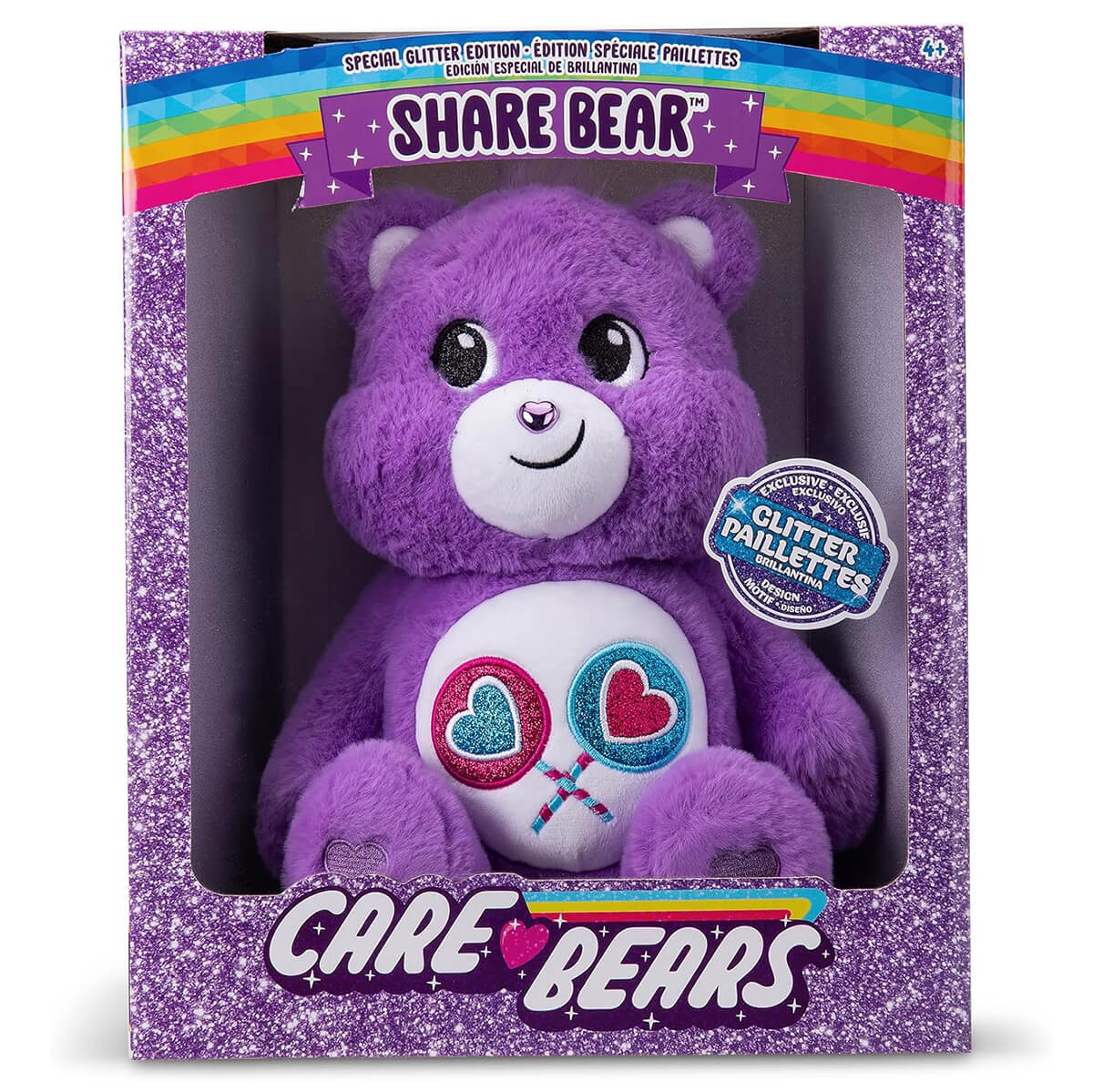 Care Bears Glitter Share Bear Medium (14") by Hasbro – Junior Edition