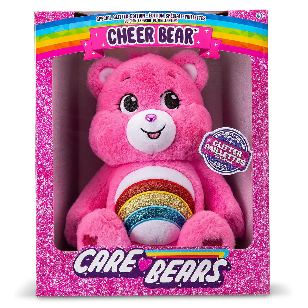 Care Bears Glitter Cheer Bear Medium (14") by Hasbro – Junior Edition