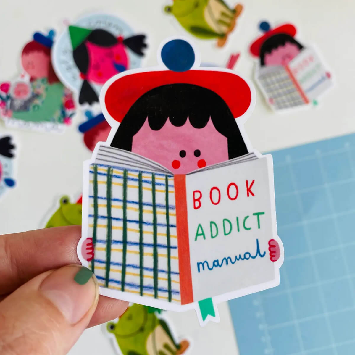 Book Addict Sticker by Daria Solak Illustrations – Junior Edition
