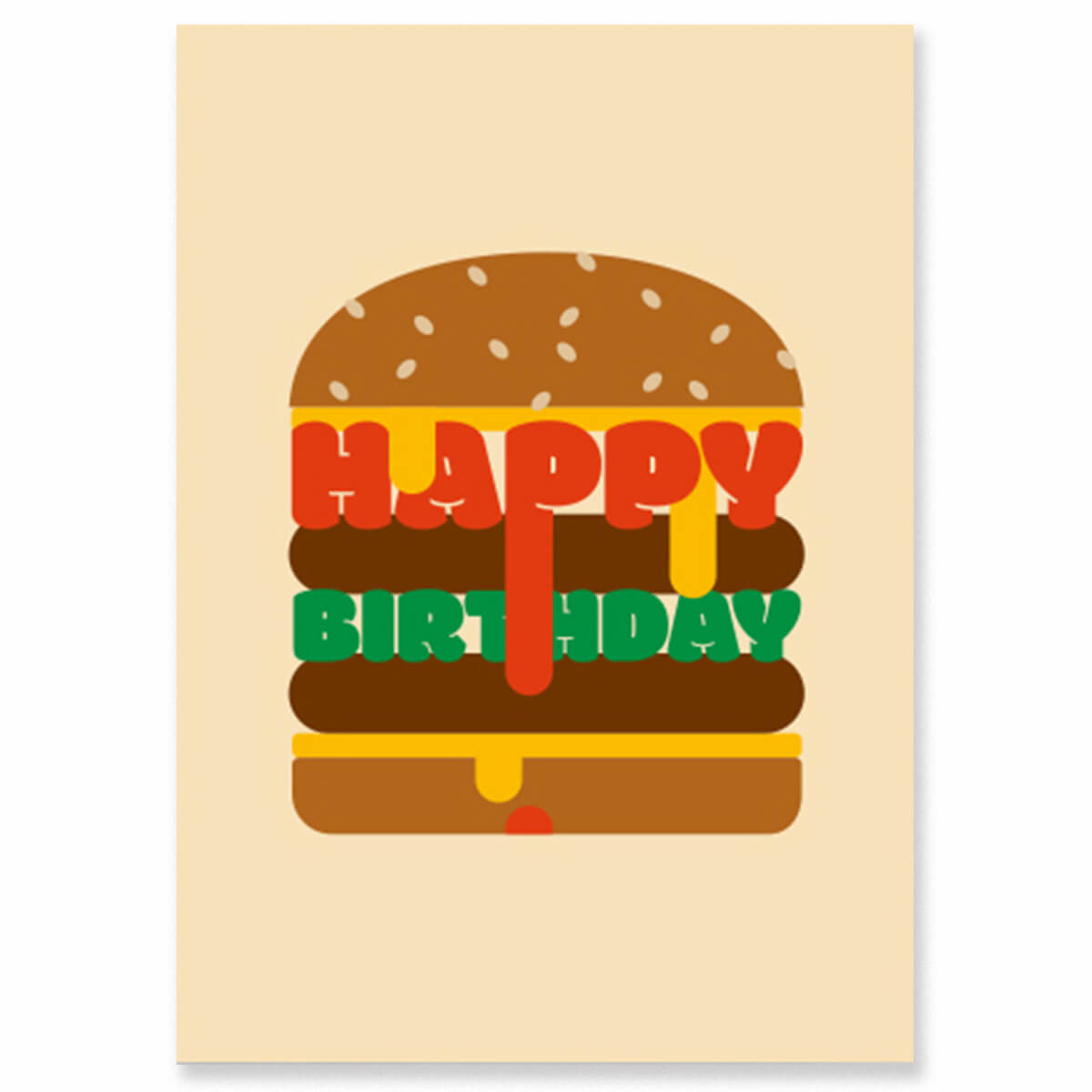 Happy Birthday Burger Greetings Card by Dicky Bird – Junior Edition