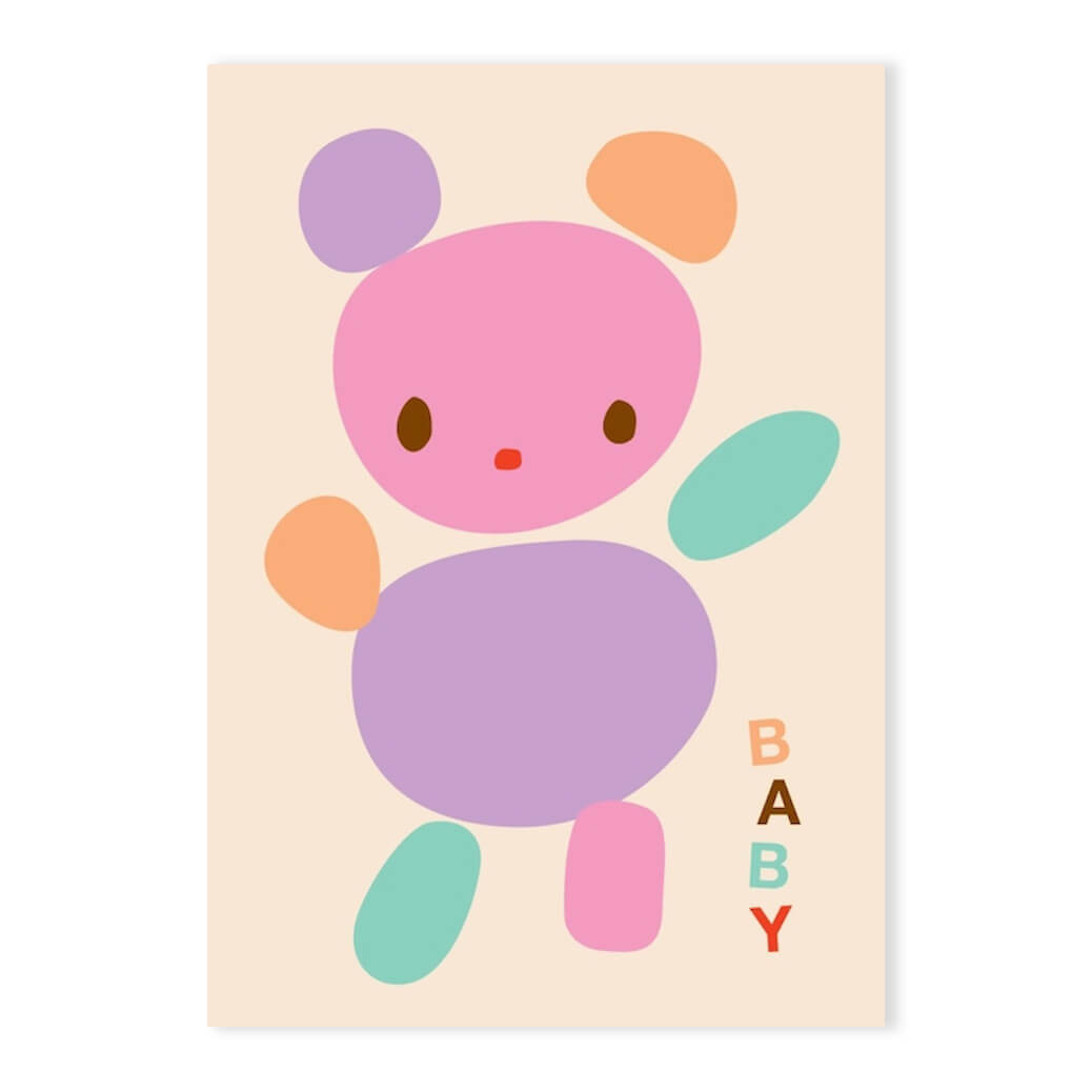 Teddy Baby Greetings Card by Dicky Bird – Junior Edition