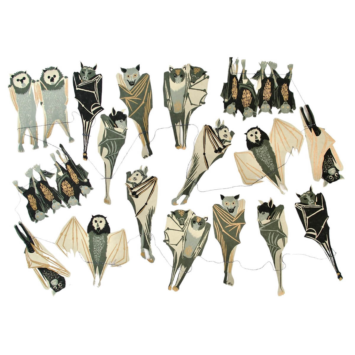 Bat Paper Garland (3 Metres) by East End Press – Junior Edition