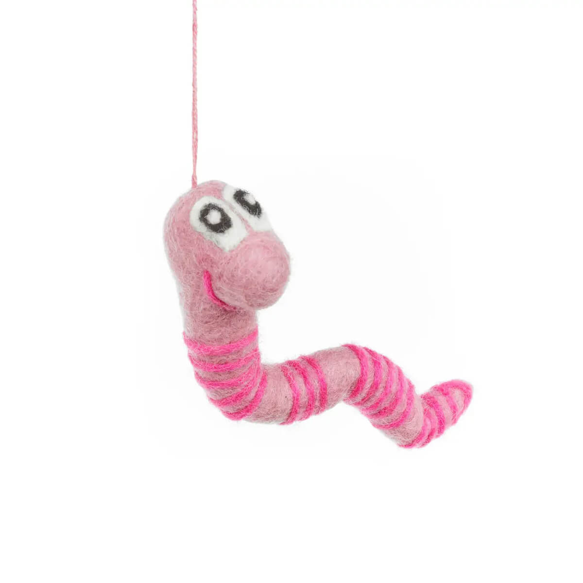 Woodland Worm Hanging Decoration by Felt So Good – Junior Edition