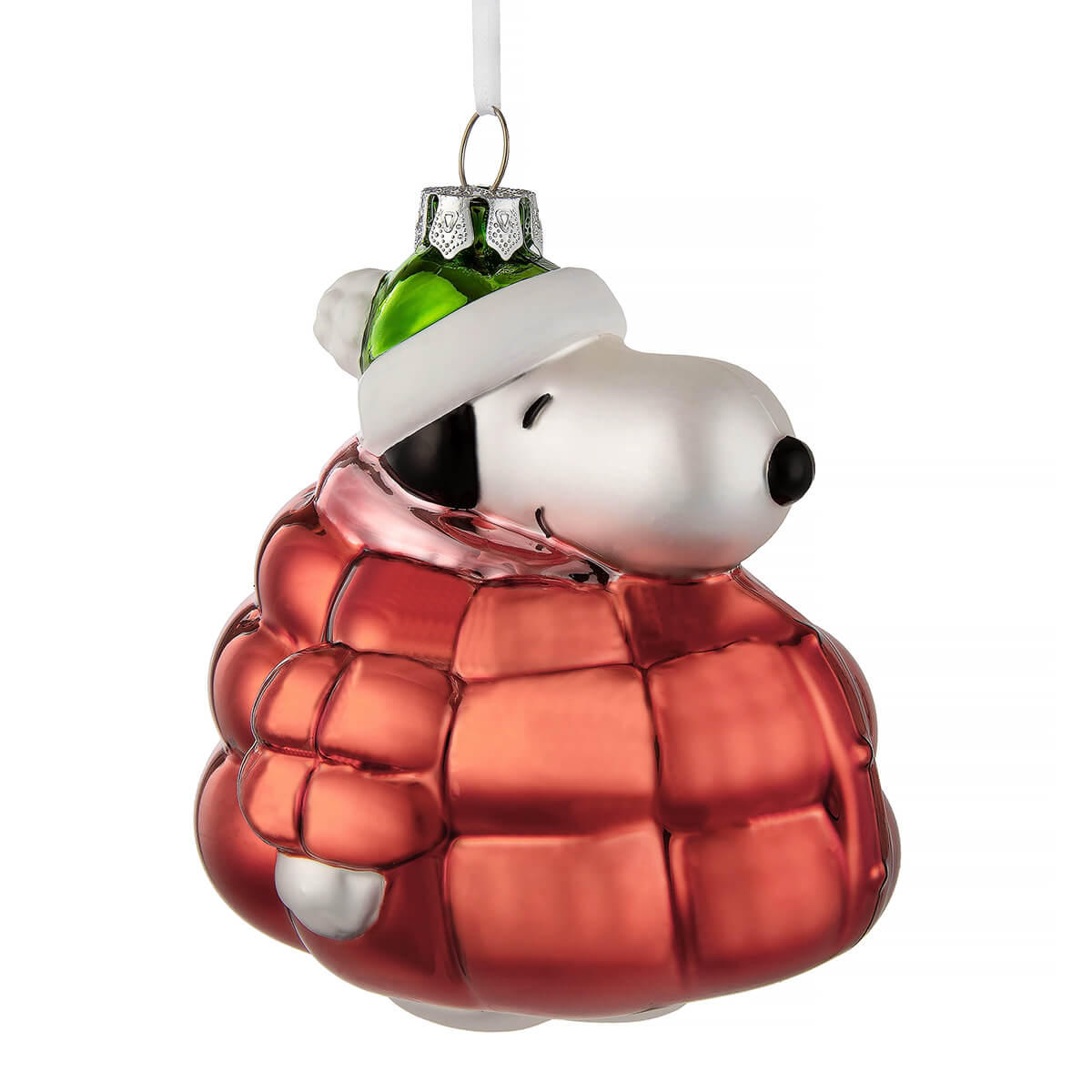 Peanuts Snoopy in Red Puffer Jacket Glass Ornament by Hallmark – Junior ...