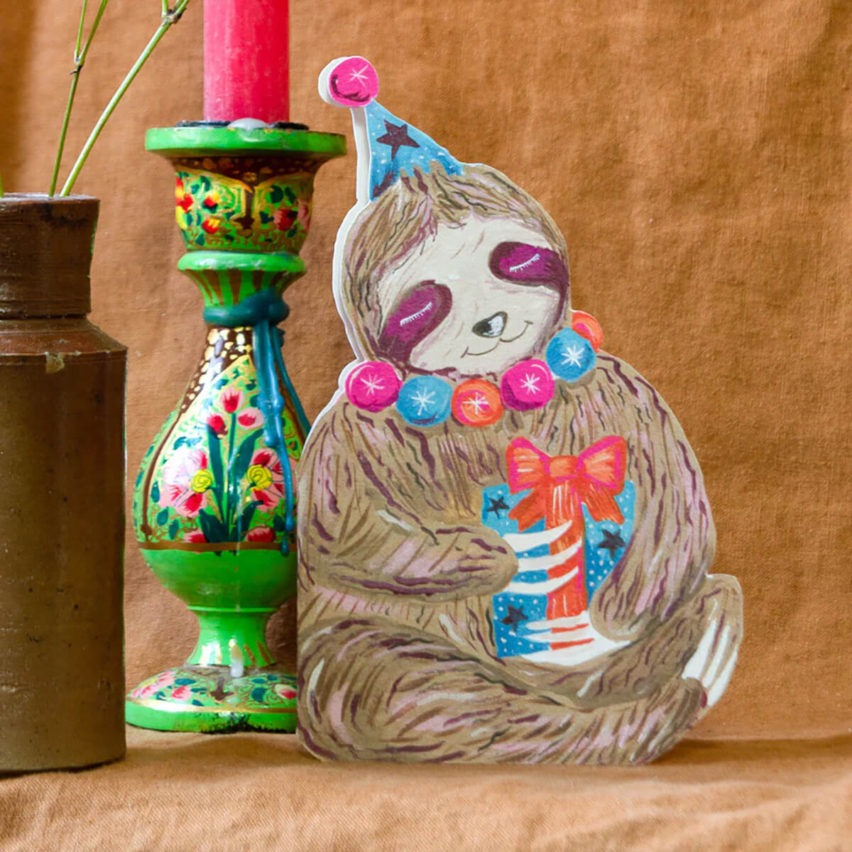 Party Sloth Die-Cut Birthday Greetings Card by Hutch Cassidy – Junior ...