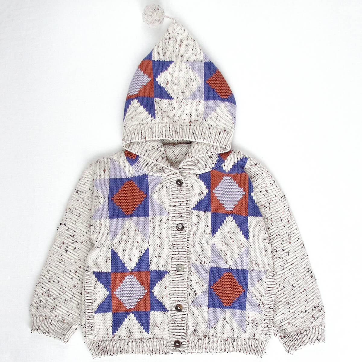 Patchwork Hooded Jacket in Cobalt by Iver & Isla – Junior Edition