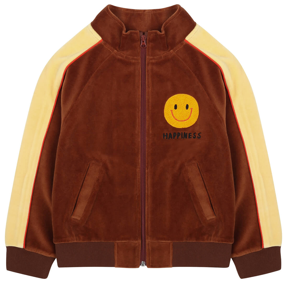 Happiness Velour Zip Up Jacket in Brown by Jelly Mallow – Junior Edition