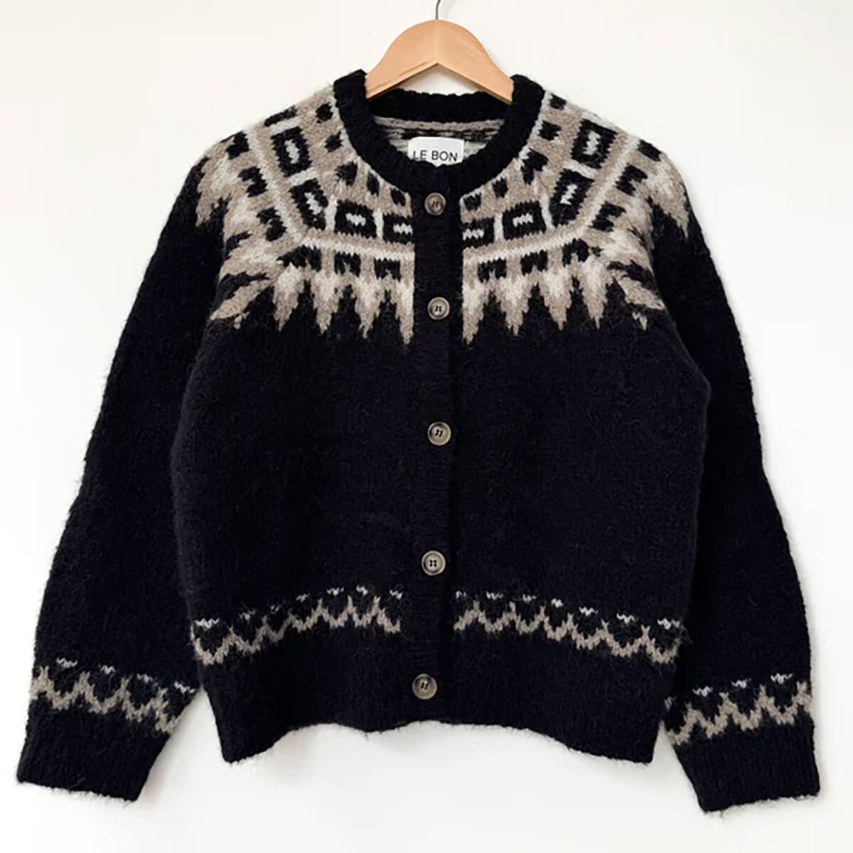 Alpaca Cabin Cardigan in Black by Le Bon Shoppe – Junior Edition