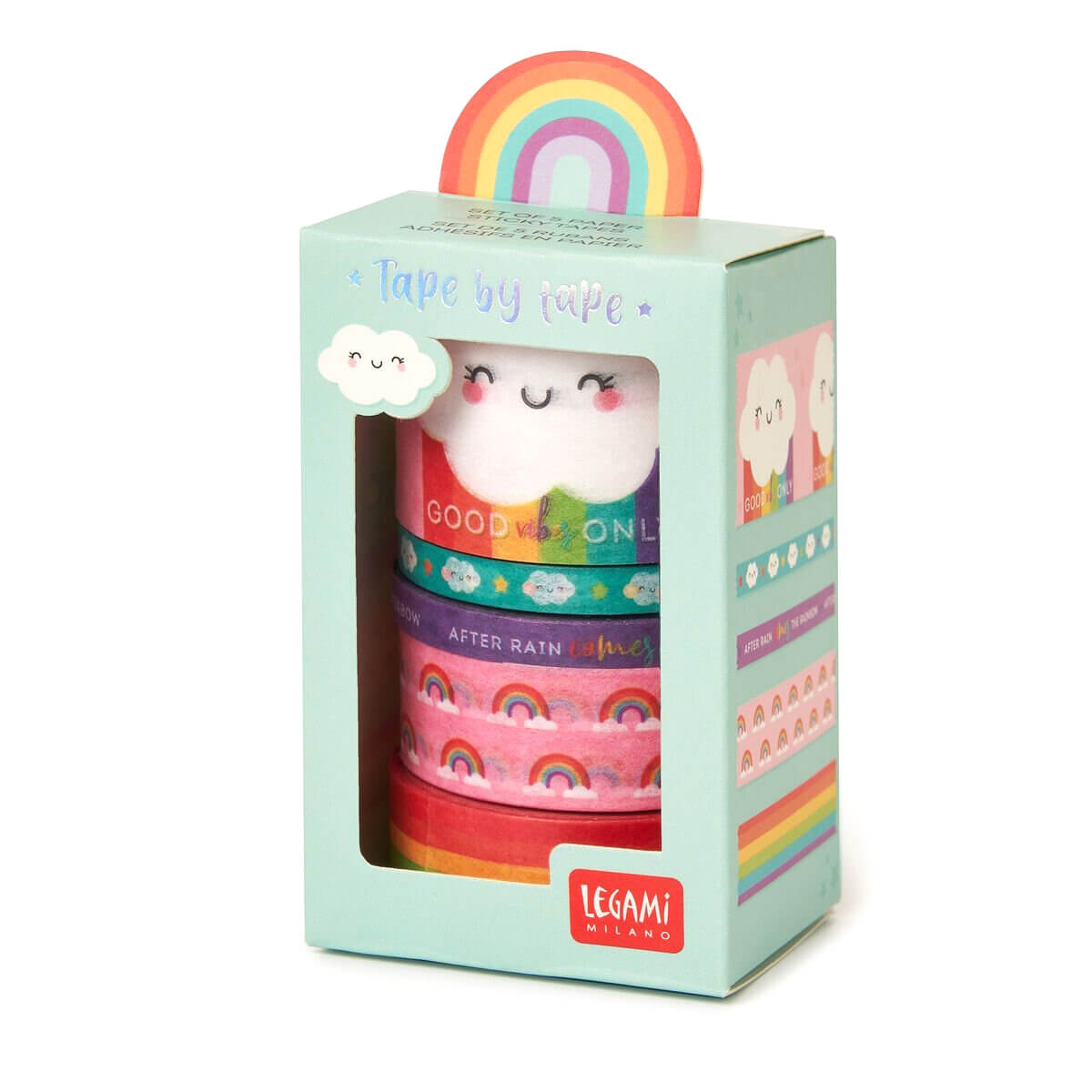 Rainbow Tape By Tape Box Of Five Paper Sticky Tapes by Legami – Junior ...