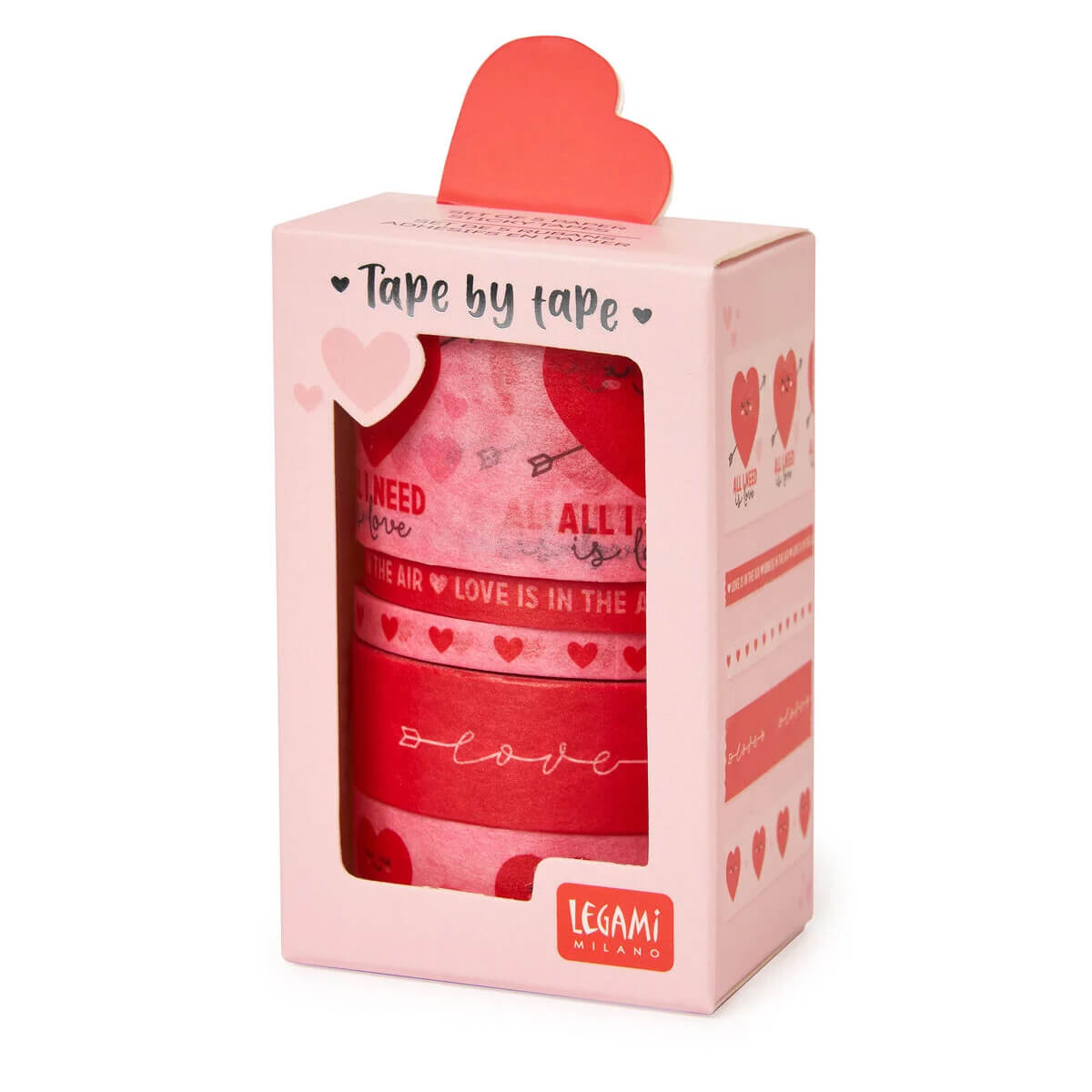 Heart Tape By Tape Box Of Five Paper Sticky Tapes by Legami – Junior ...