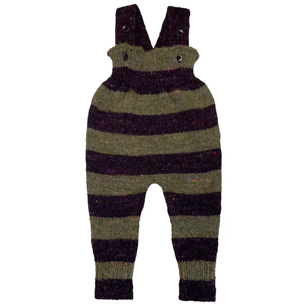 Moya Dungarees in Nettle / Fig Stripe by Mabli – Junior Edition