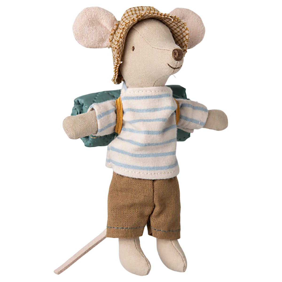 Big Brother Hiker Mouse (Pale Blue Striped Top) by Maileg – Junior Edition
