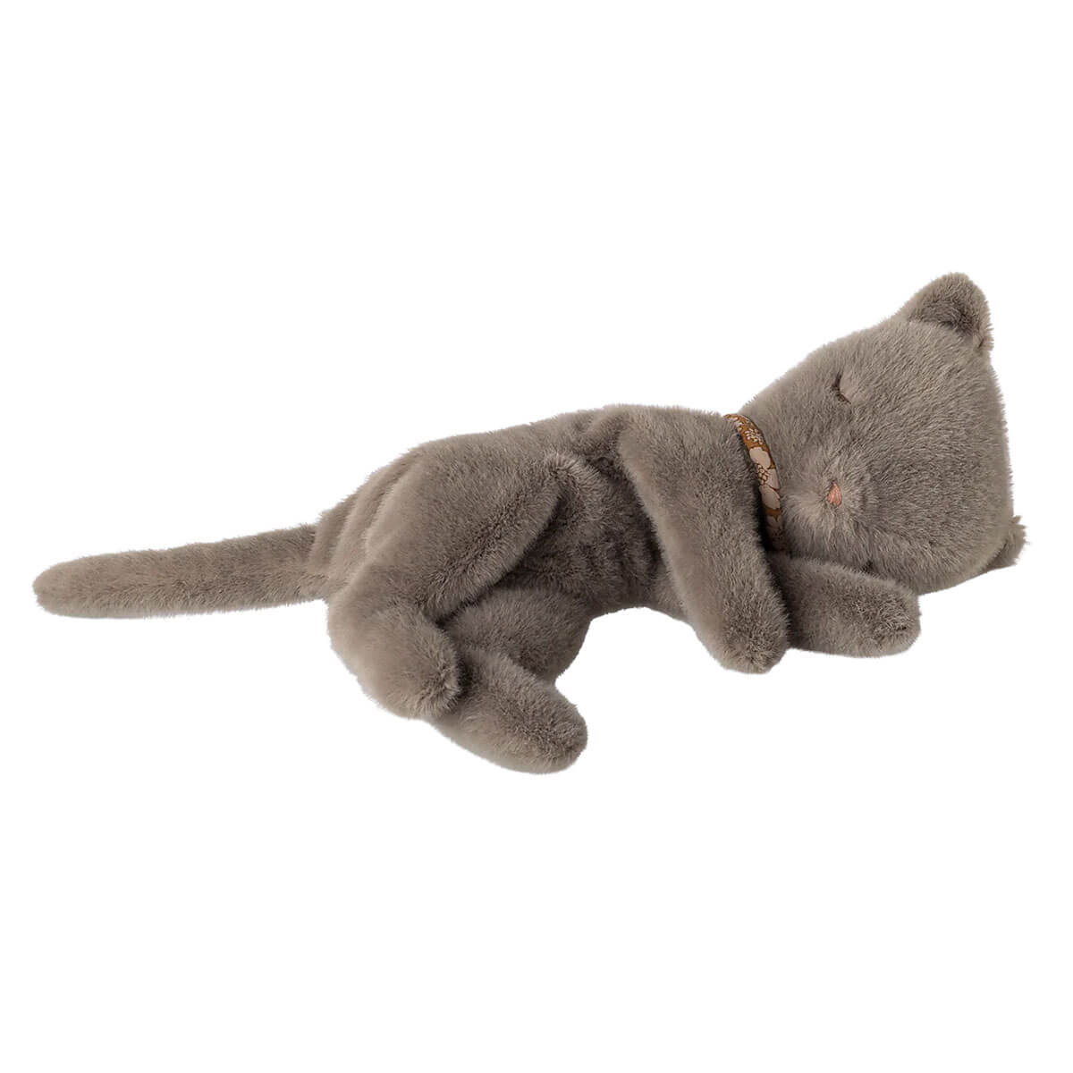Small Plush Sleeping Kitten in Grey (35cm) By Maileg – Junior Edition