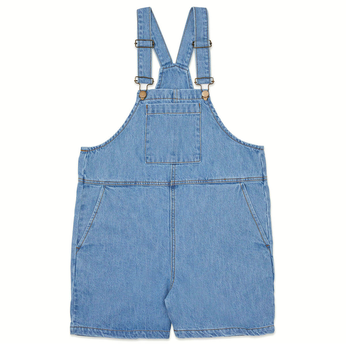 Short Dungaree in Extra Stonewash Denim by Main Story – Junior Edition