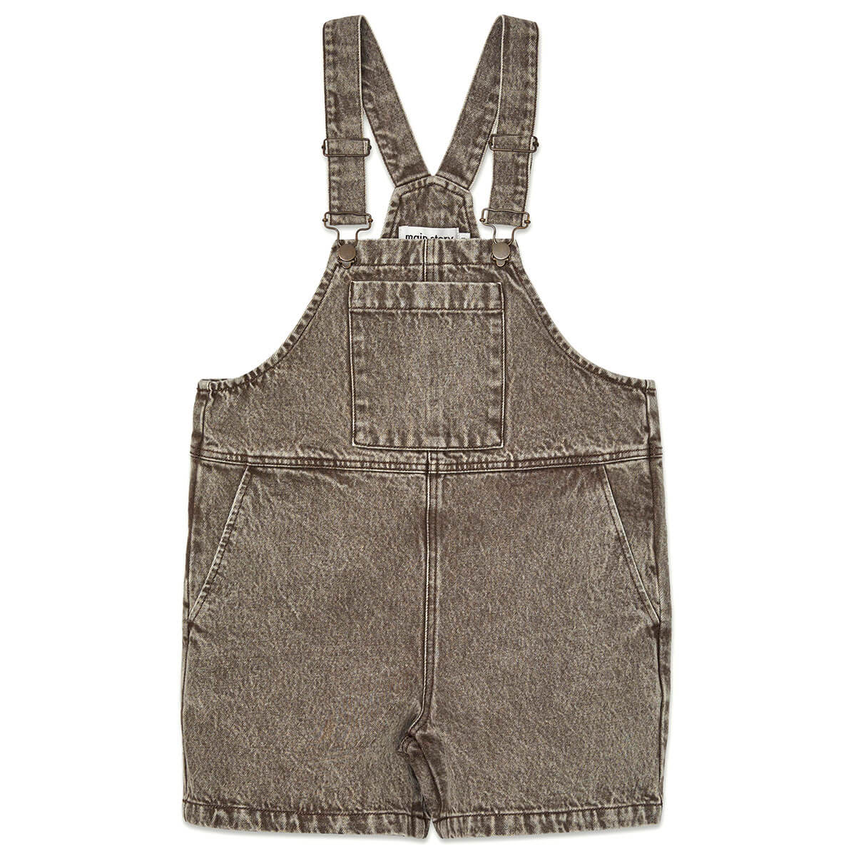 Short Dungaree in Milk Chocolate Denim by Main Story – Junior Edition