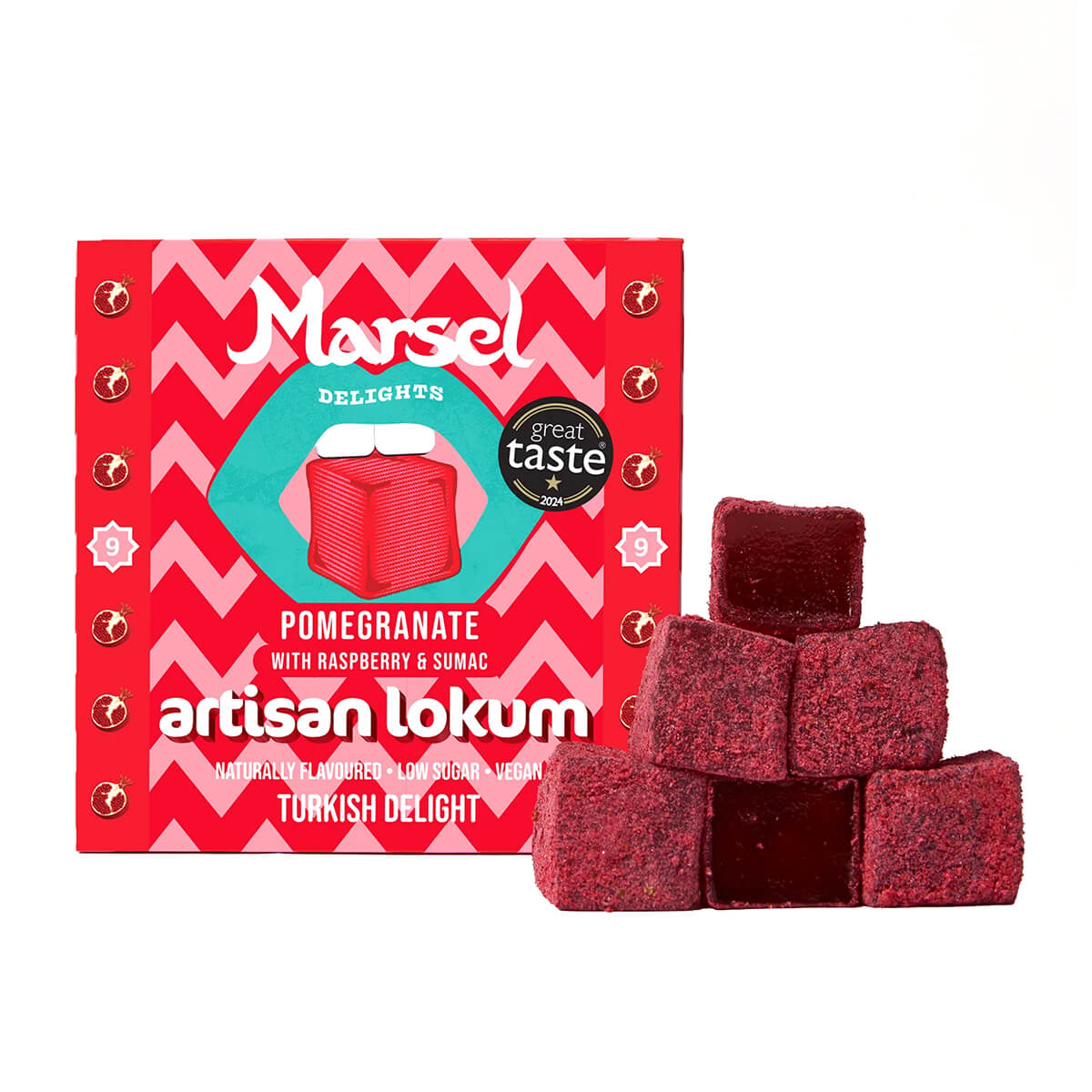 Pomegranate With Raspberry & Sumac Turkish Delight by Marsel Delights ...