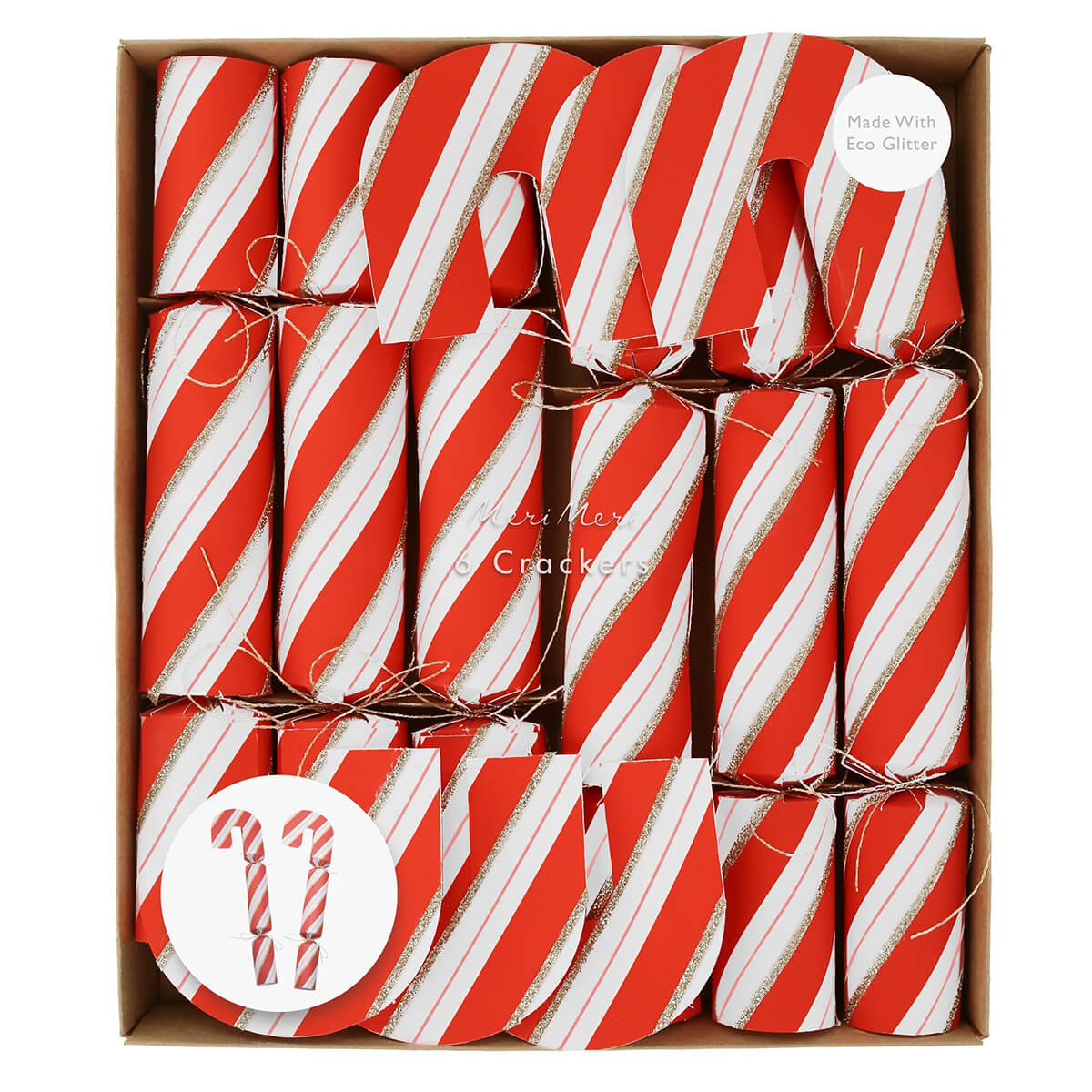 Candy Cane Shaped Crackers by Meri Meri – Junior Edition