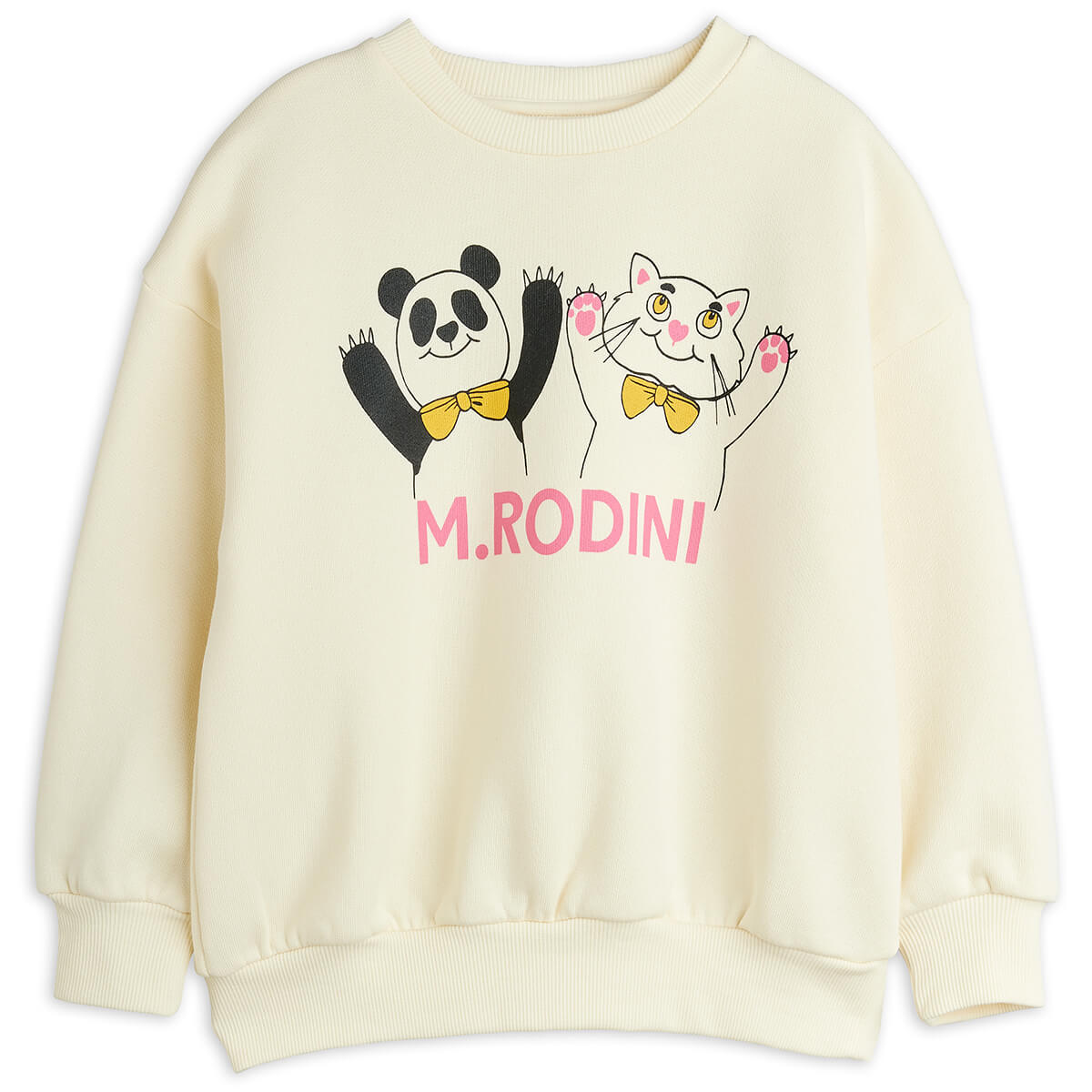 Panda and Cat Sweatshirt in Off White by Mini Rodini – Junior Edition