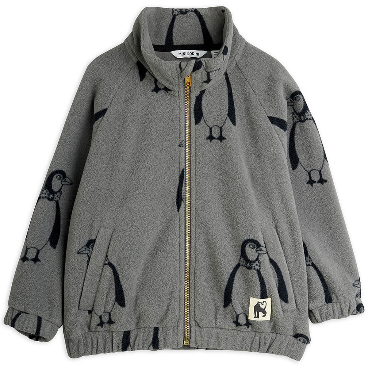 Penguin Fleece Jacket in Grey by Mini Rodini – Junior Edition