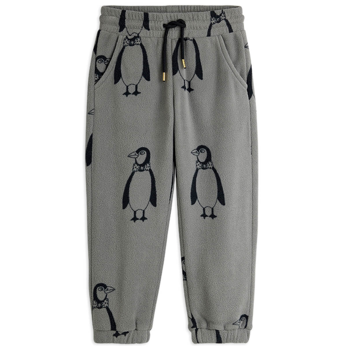 Penguin Fleece Trousers in Grey by Mini Rodini – Junior Edition