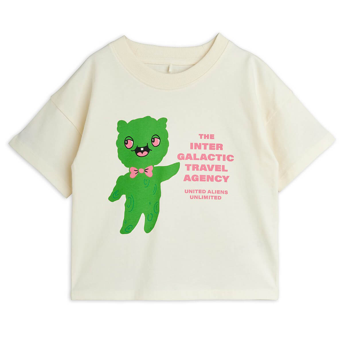 Alien Travel Agency Tee in Off White by Mini Rodini - PREORDER – Junior ...