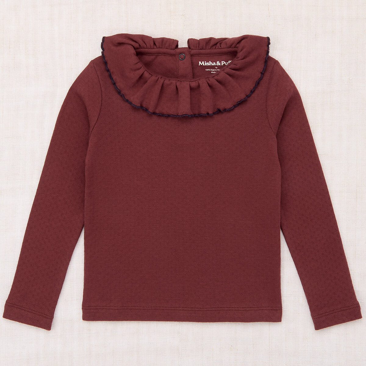 Pointelle Paloma Top in Madder Root by Misha & Puff – Junior Edition