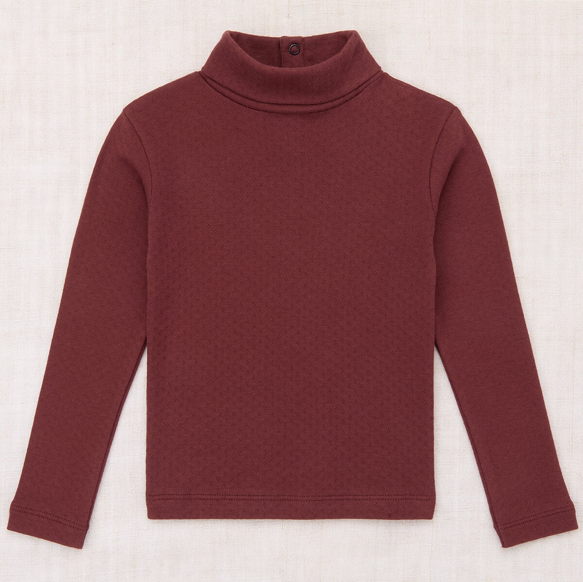 Pointelle Turtleneck in Madder Root by Misha & Puff – Junior Edition