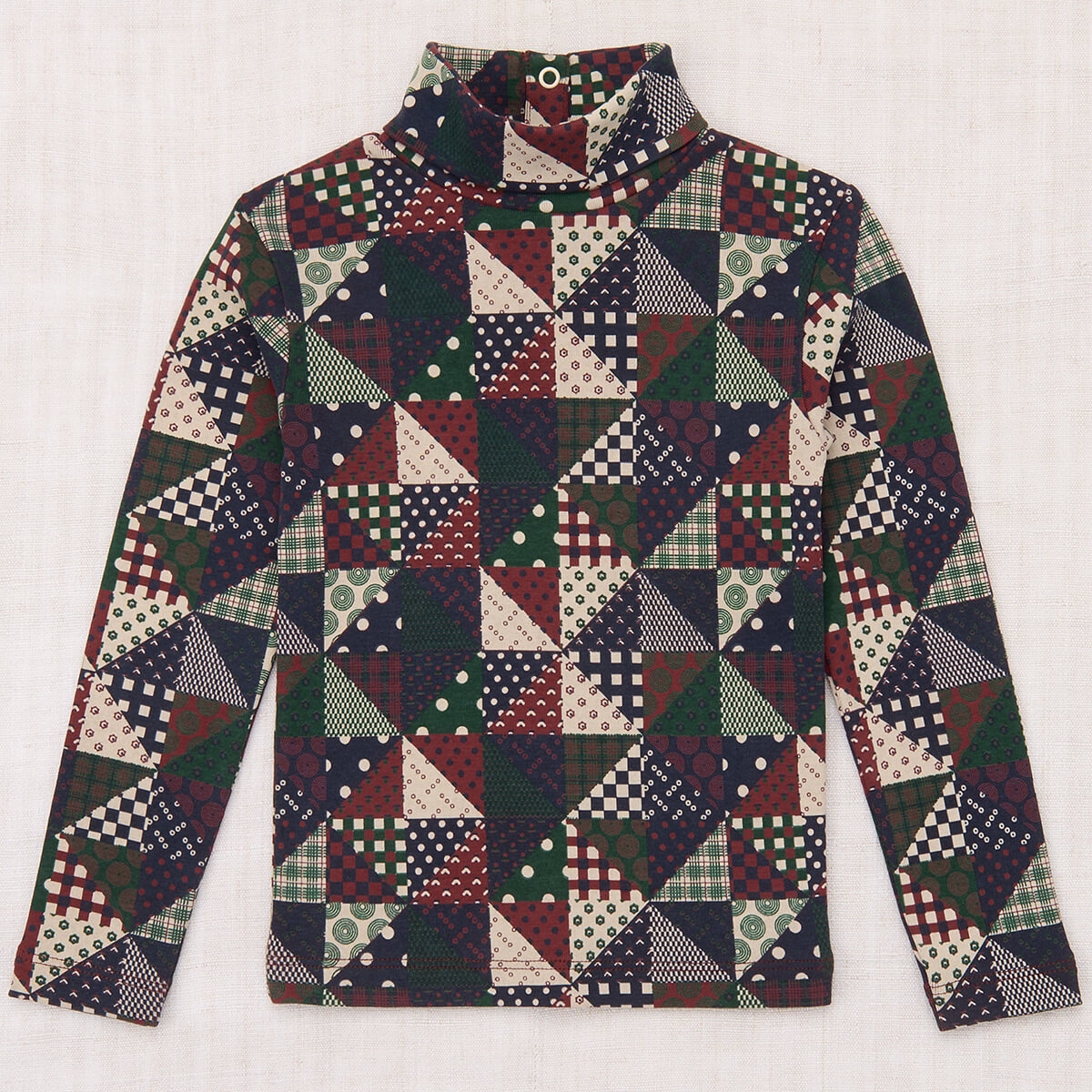 Turtleneck in Madder Root Patchwork by Misha & Puff – Junior Edition