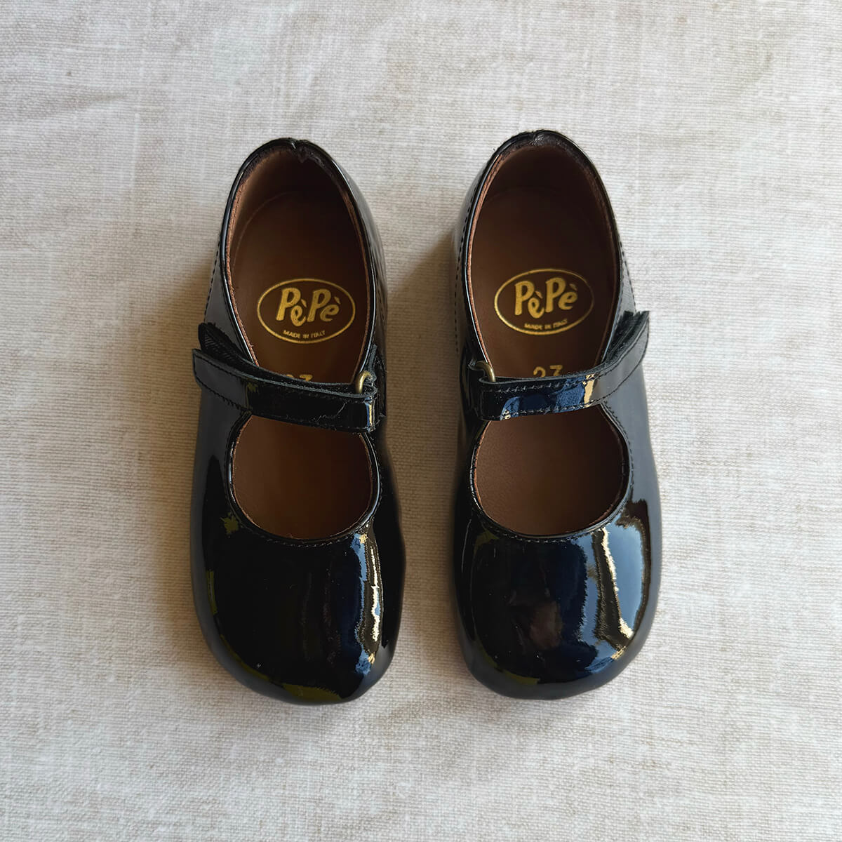 Ginevra Patent Leather Ballet Slippers in Black by PèPè – Junior Edition