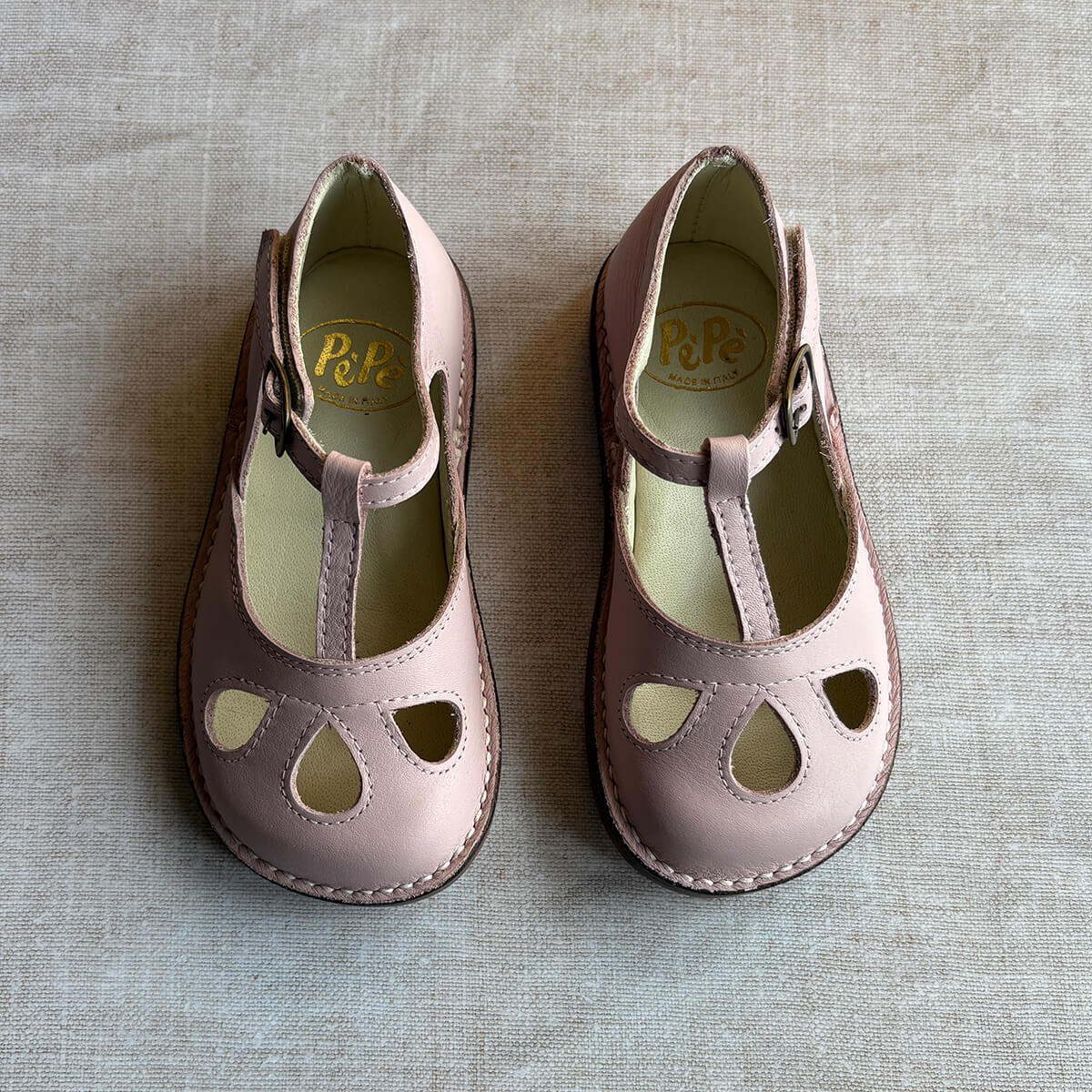 Lucy Cut Out Sandals in Camelia by PèPè – Junior Edition