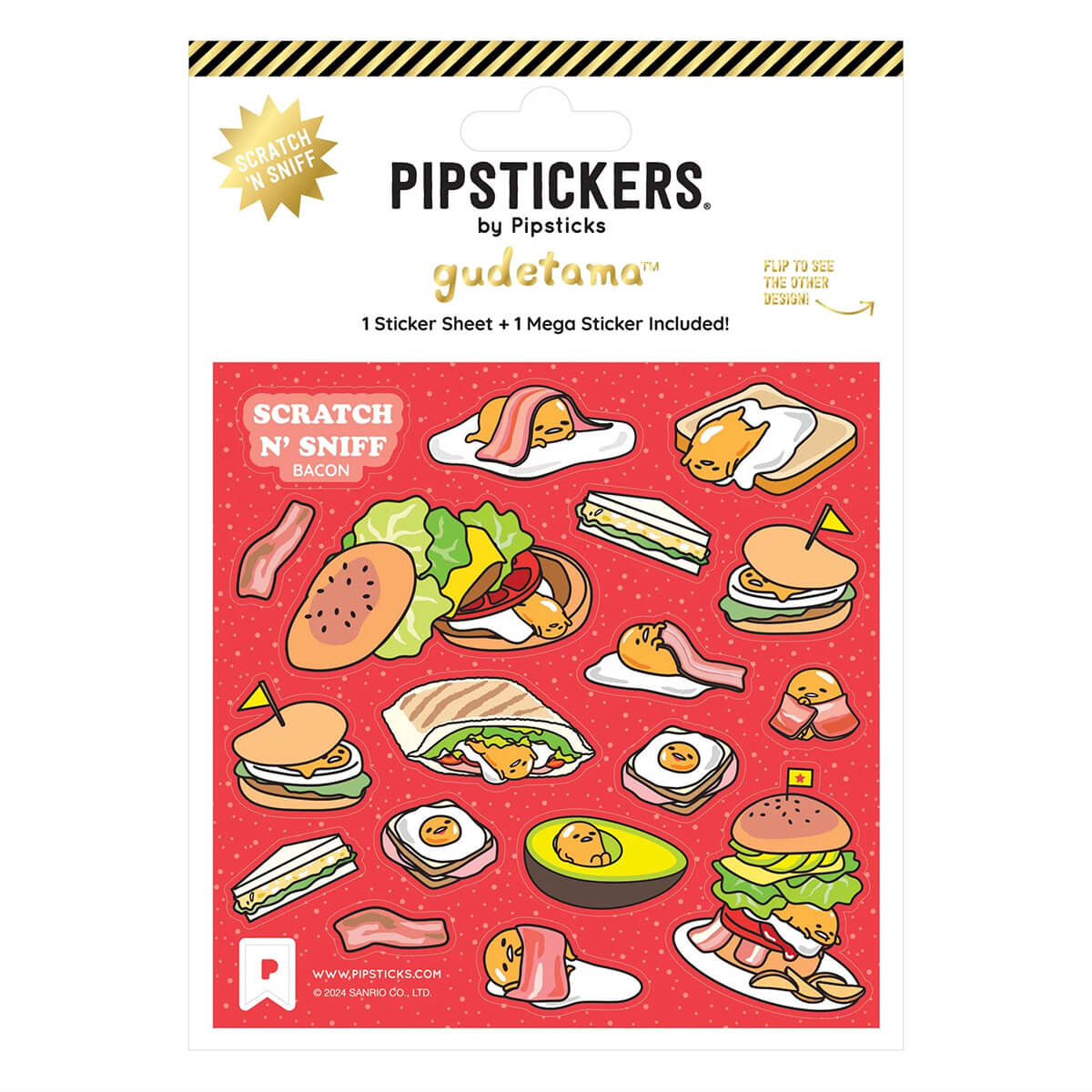 Gudetama Bacon Me Hungry Scratch 'n Sniff Stickers by Pipsticks ...