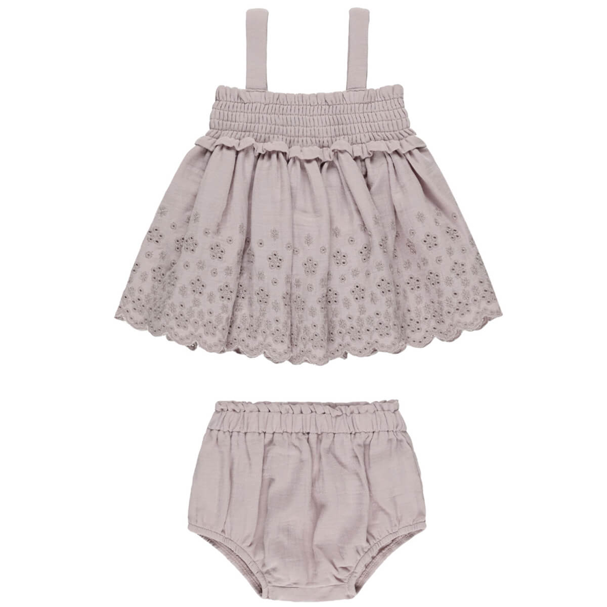 Mae Smocked Top + Bloomer Set in Lavender by Quincy Mae – Junior Edition