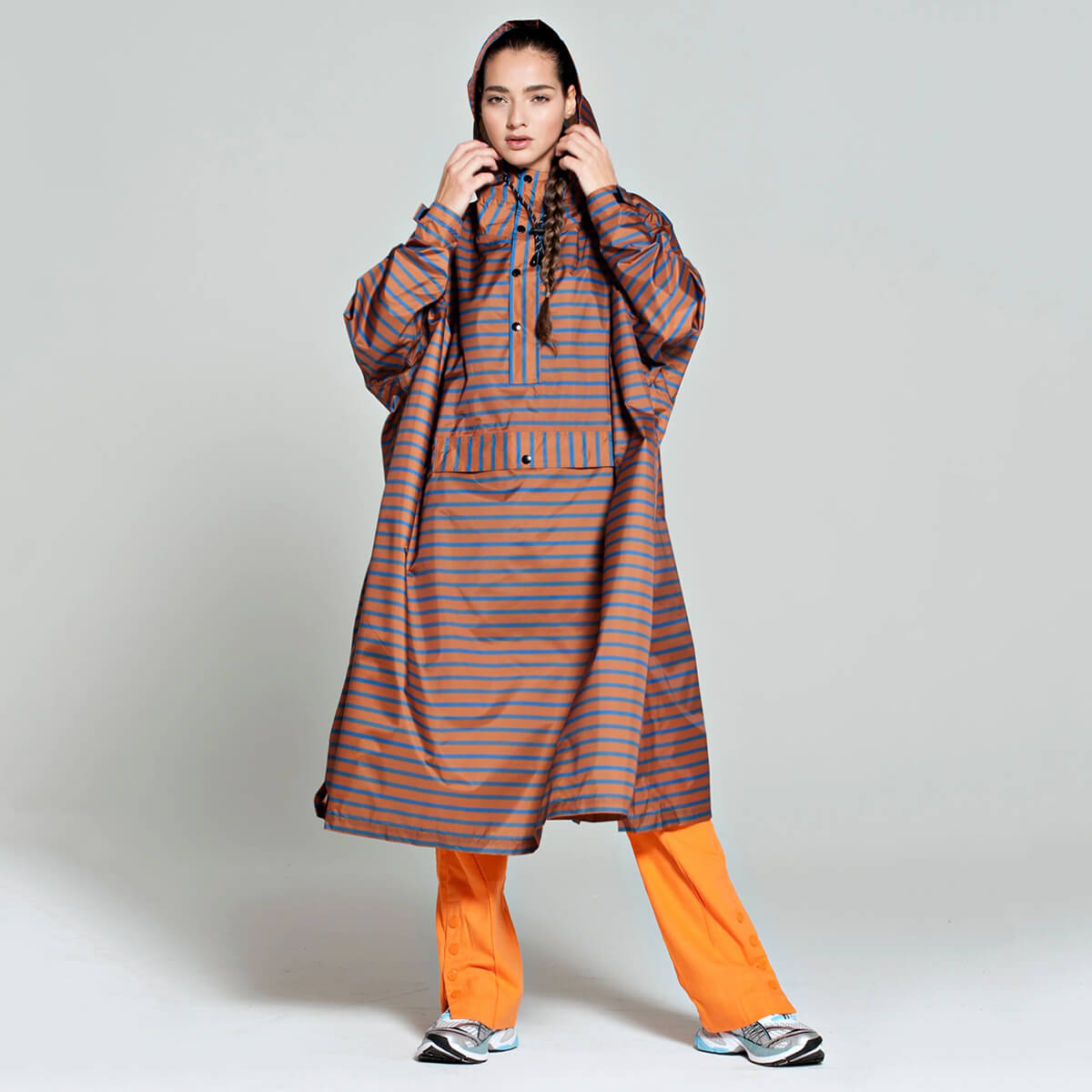 Breton Blue Adult Rain Poncho by Rainkiss – Junior Edition