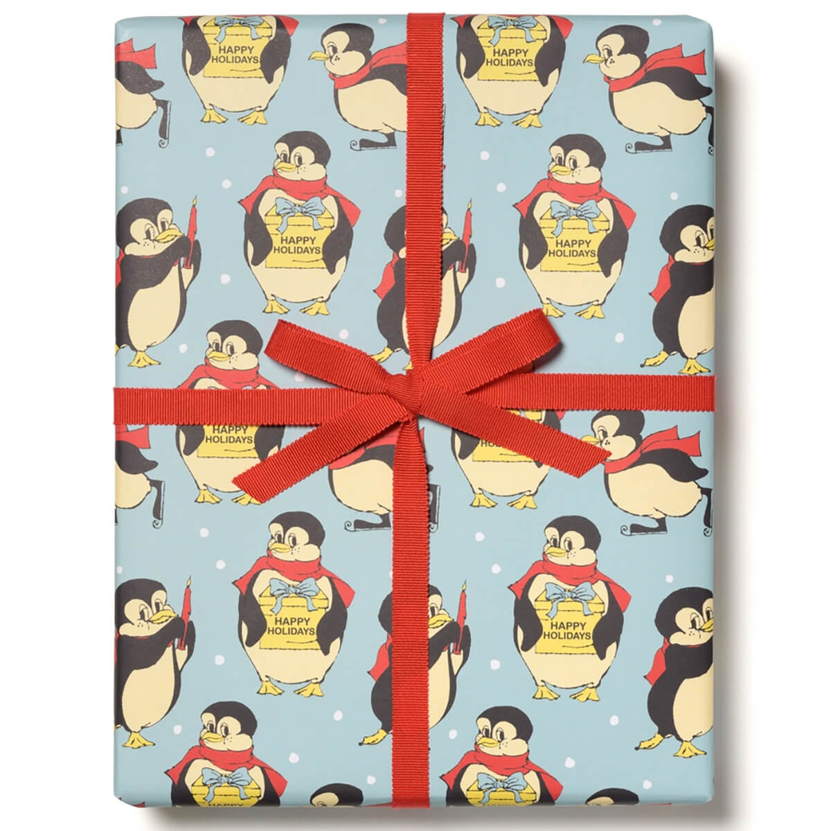 Holiday Penguin Gift Wrap (3 Sheets) by Red Cap Cards – Junior Edition