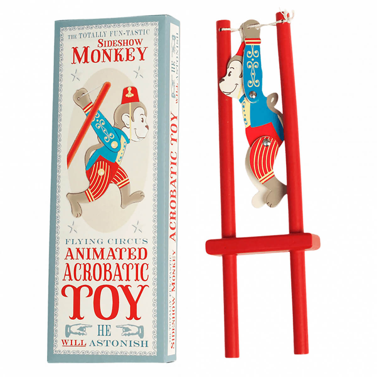 Wooden Acrobatic Toy Sideshow Monkey by Rex London – Junior Edition